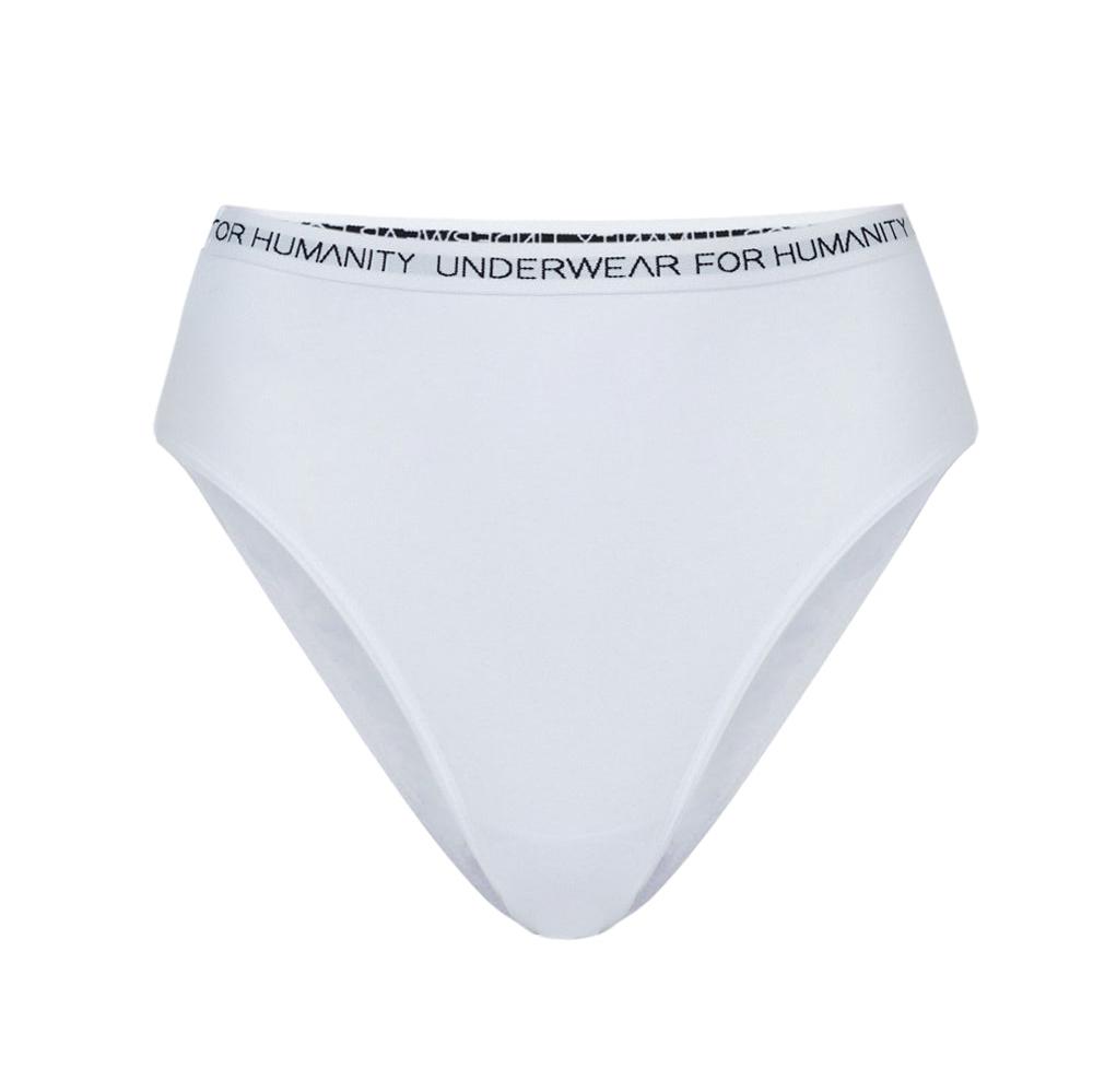 Organic Cotton High Waist Brief - White – Underwear for Humanity